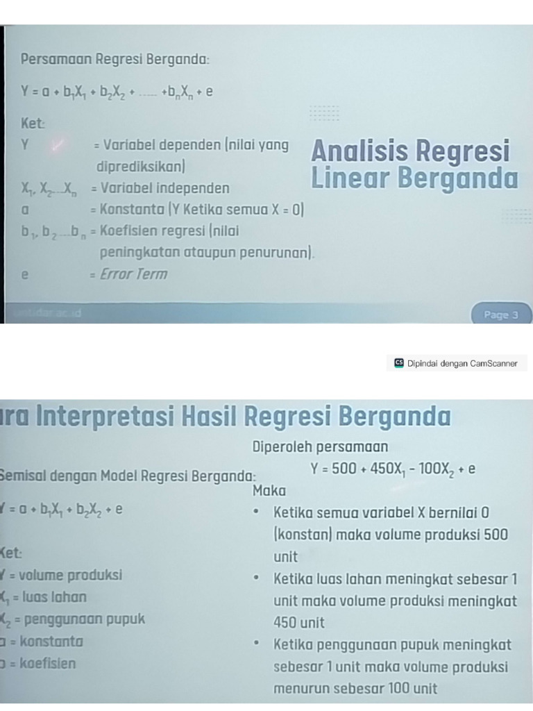 Regresi Linear Berganda | PDF