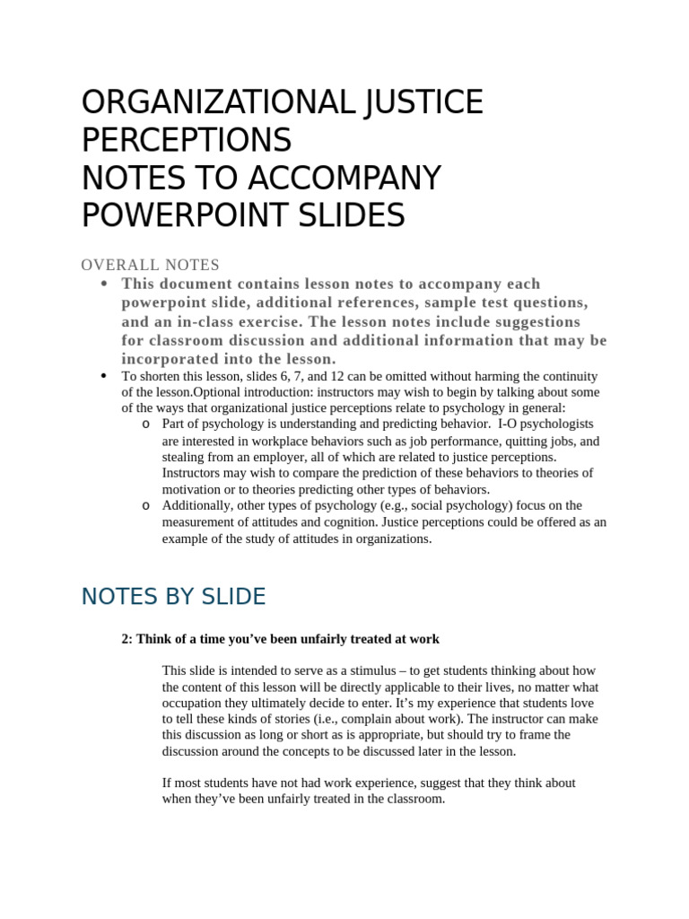 Understanding Organizational Justice Perceptions | PDF | Justice ...