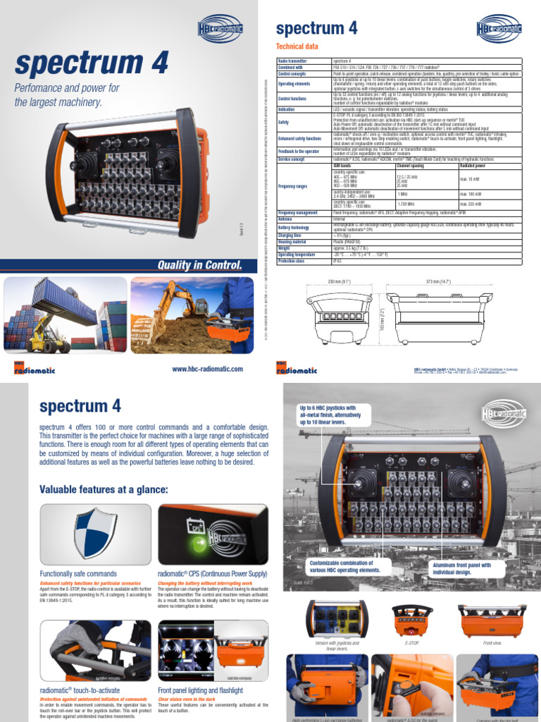 HBC Product Information Spectrum 4 | PDF | Hertz | Switch