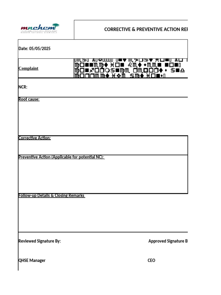 CAPA Report: Corrective & Preventive Actions | PDF