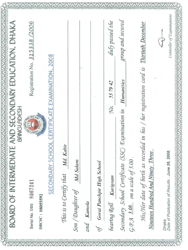 SSC Certificate.pdf 1 | PDF