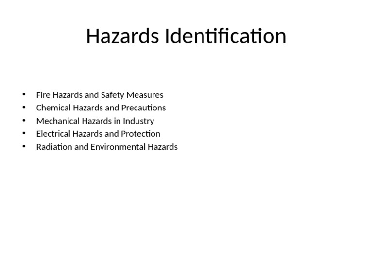 Hazards Identification | PDF