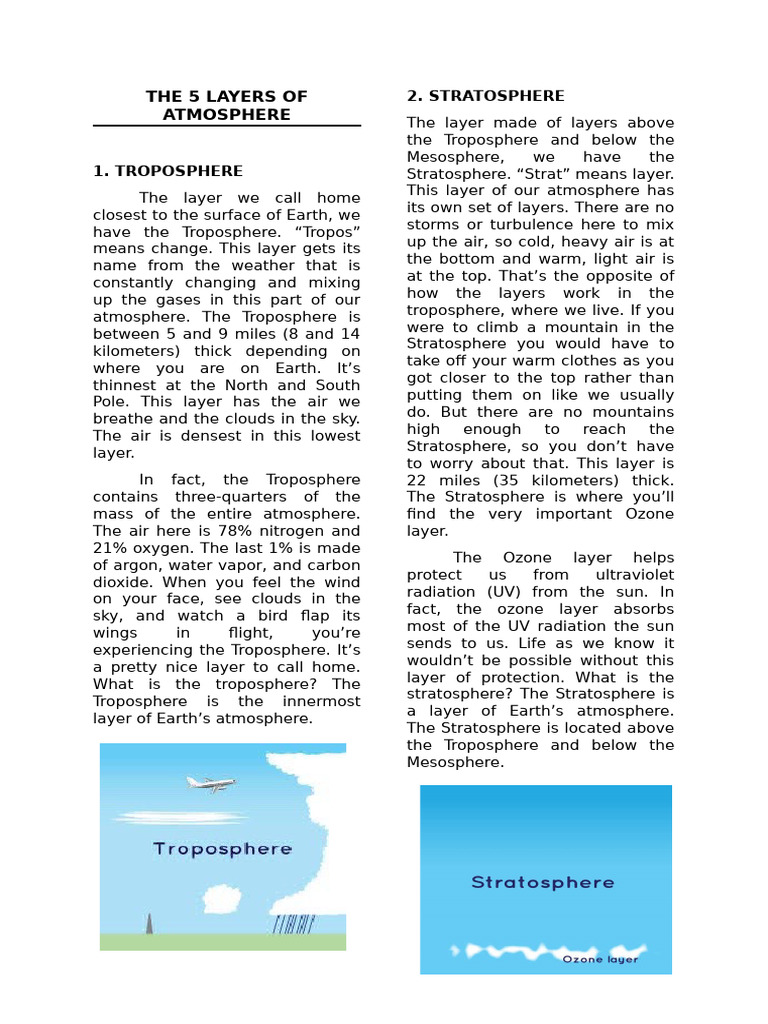 Overview of Atmosphere's 5 Layers | PDF | Atmosphere Of Earth | Atmosphere