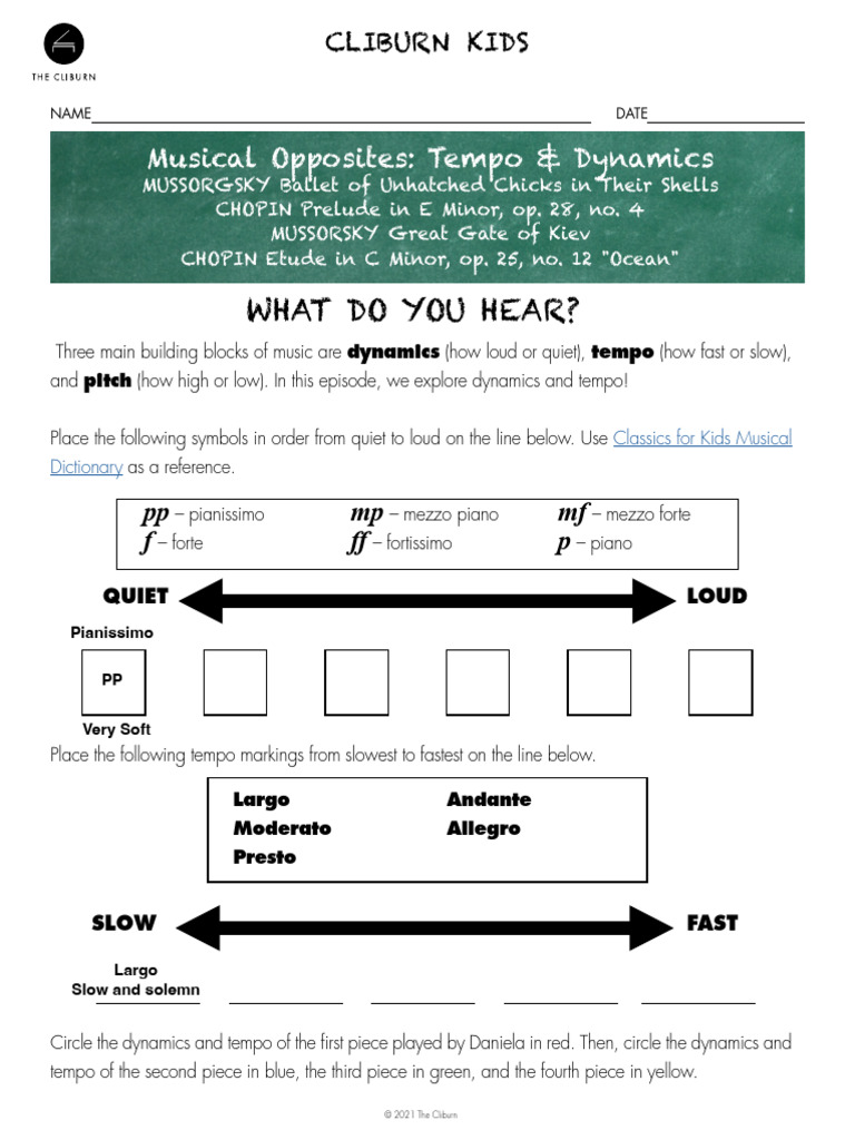 Musical Opposites-Tempo Dynamics 1 | PDF
