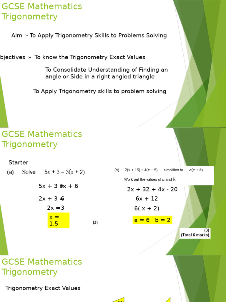 Lesson 20 - Further Trig | PDF | Trigonometry | Combinatorics