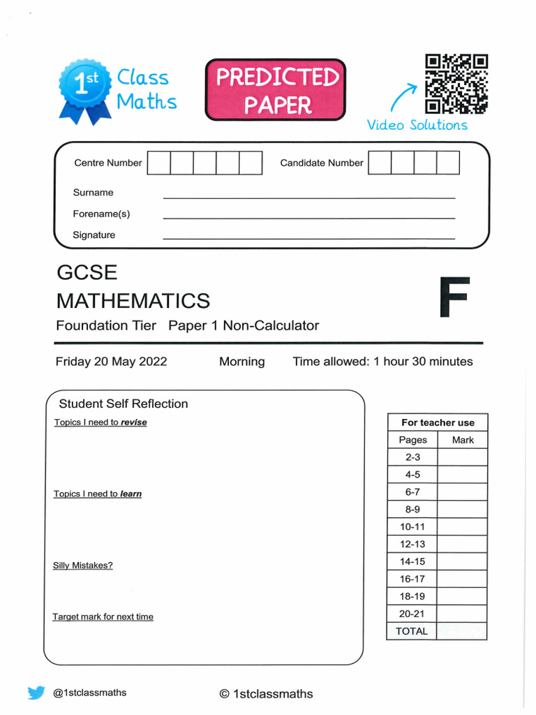 Non Calc Predicted Paper 2022 | PDF | Triangle | Euclidean Geometry