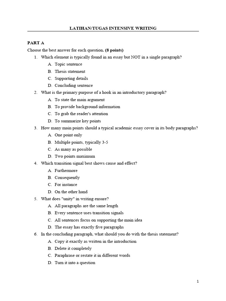 Intensive Writing Exercise Guide | PDF | Essays | Procrastination