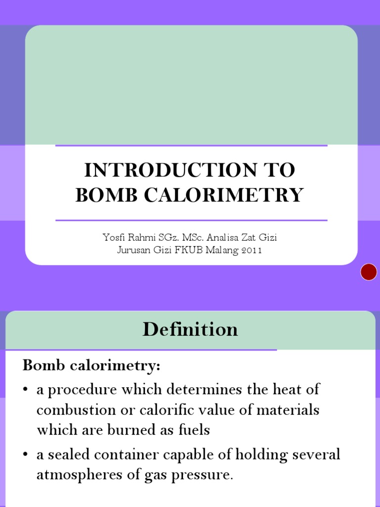 Overview of Bomb Calorimetry | PDF