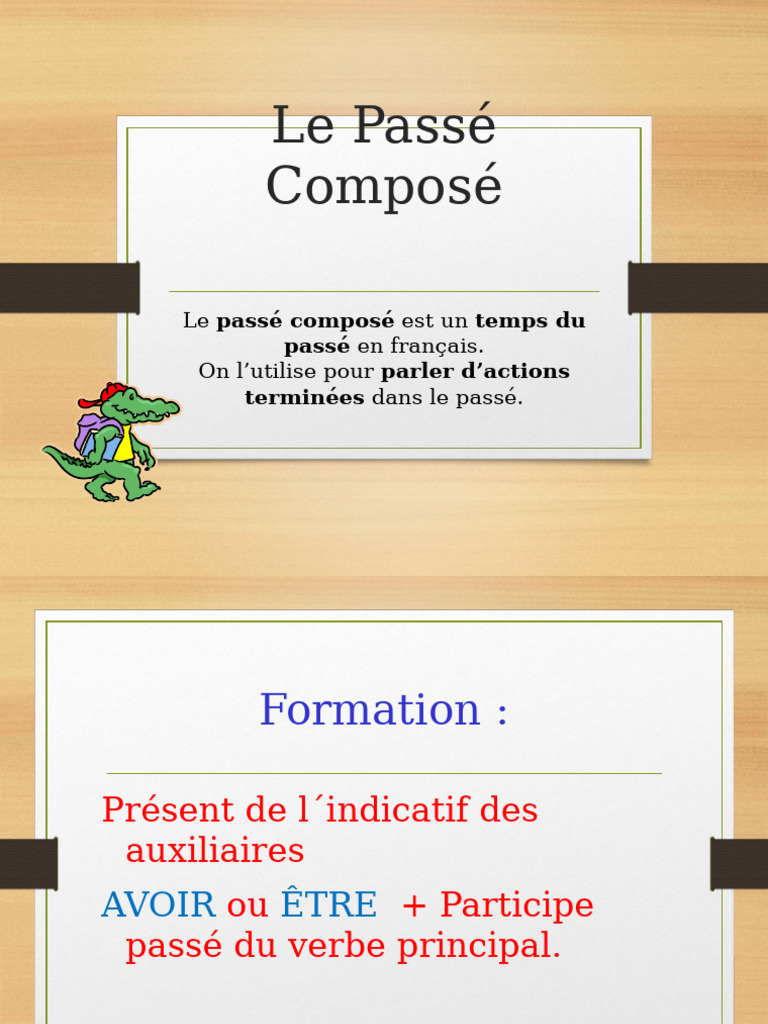 Comprendre le passé composé en français | PDF | Verbe | Linguistique