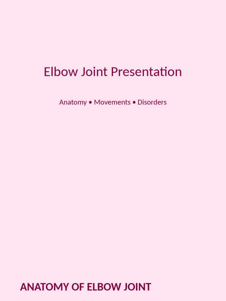 Elbow Joint Pink Template | PDF