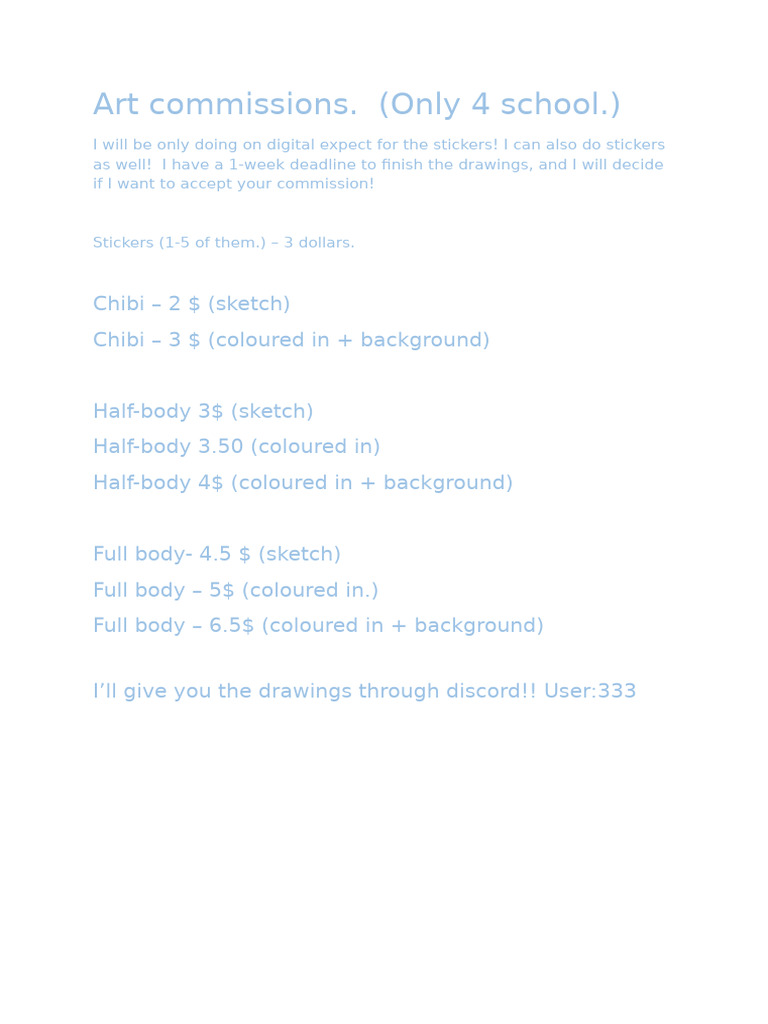 Art Commissions | PDF