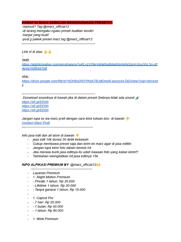 Preset | PDF
