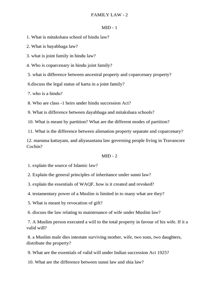 Family Law - II | PDF