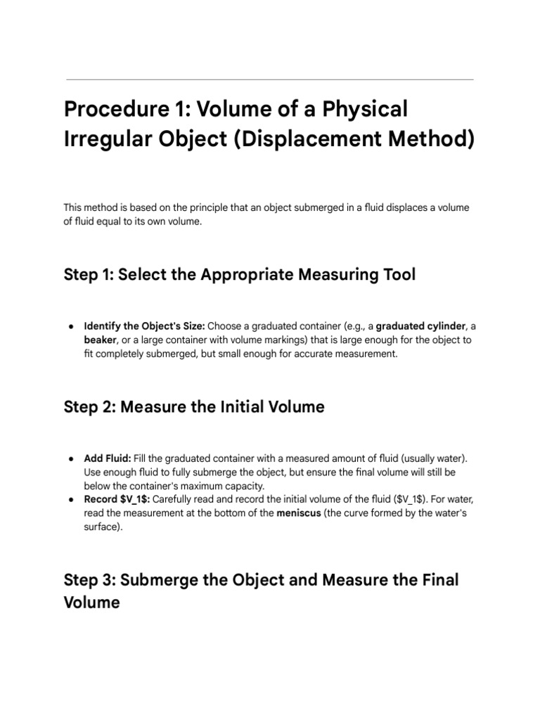 How About For Getting The Volume of An Irregular... | PDF | Volume ...