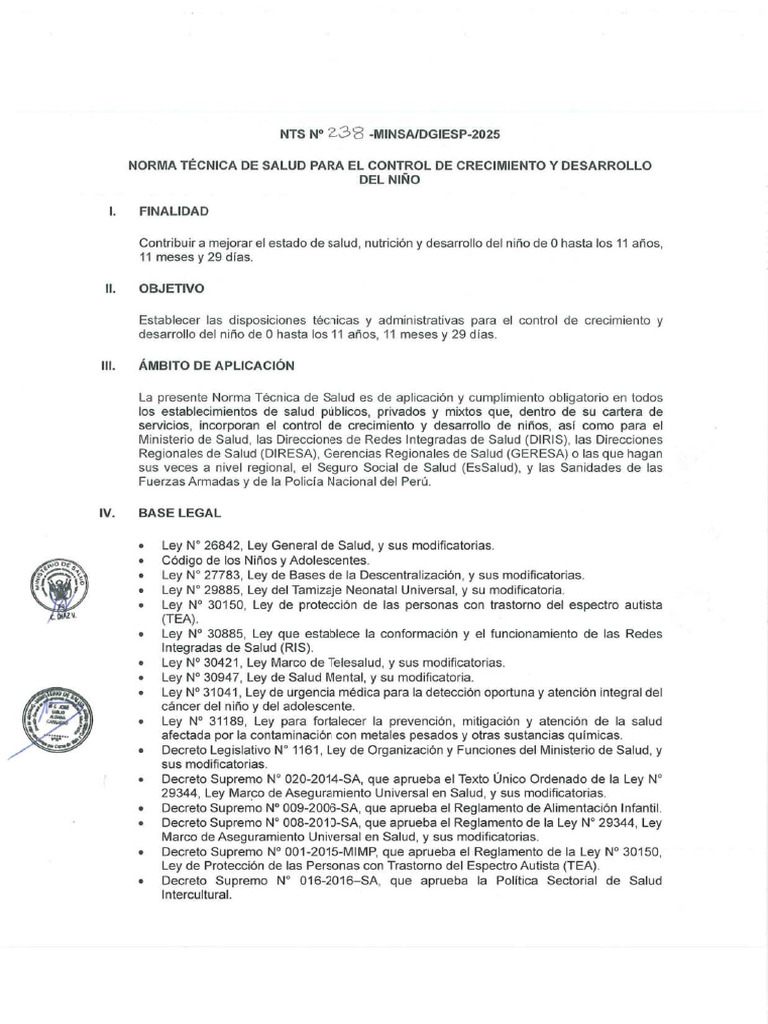 NTS CREDn 238 Minsa Dgiesp 2025 Parte 1 | PDF