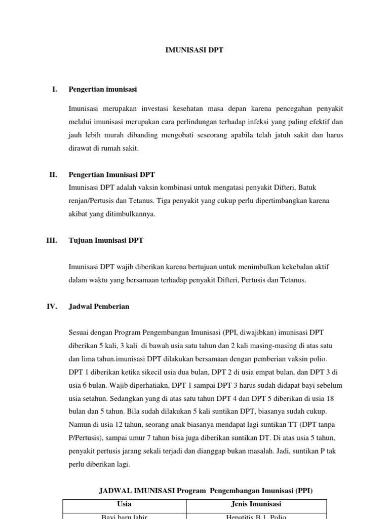 Imunisasi DPT | PDF