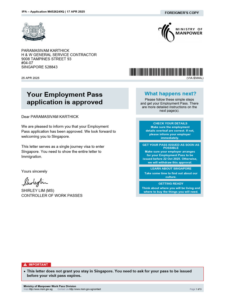 Employment Pass Approval Guide Singapore | PDF | Salary | Government ...