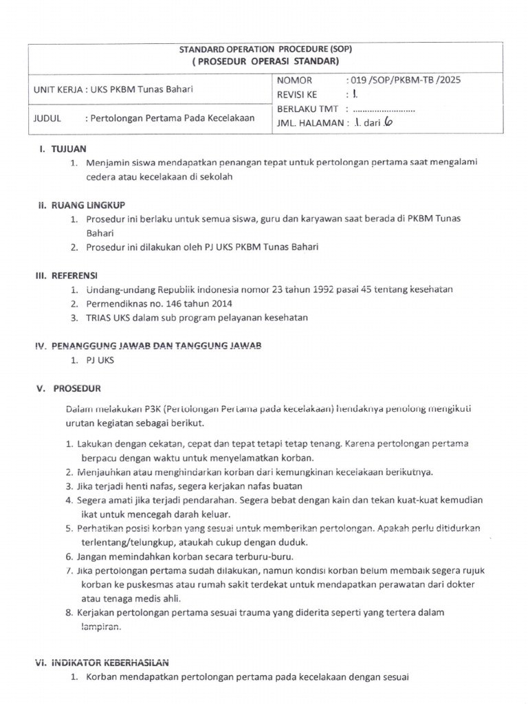 Sop P3K | PDF
