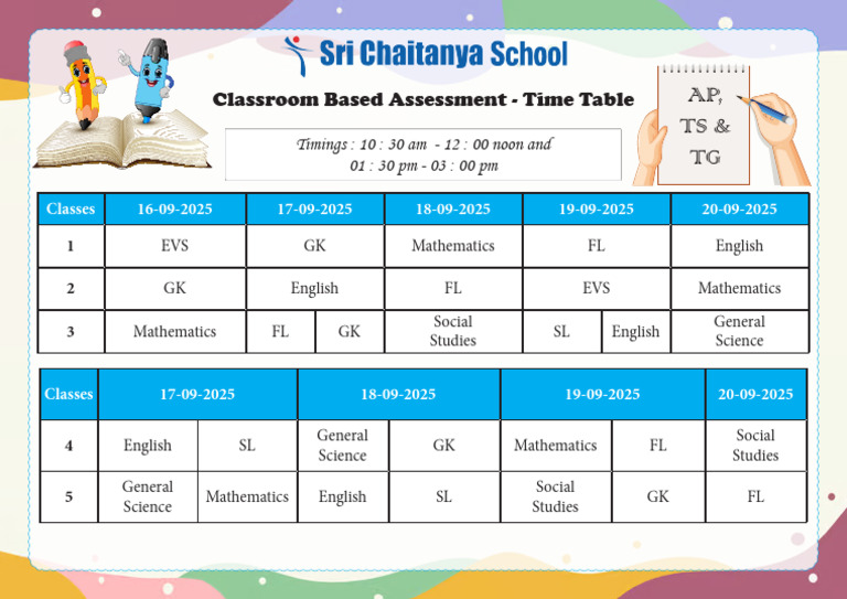 Time Table For CBA - 1 | PDF