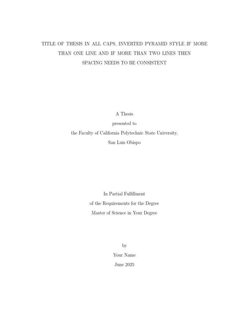 Thesis Formatting Guidelines for MS Degree | PDF