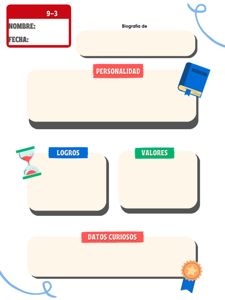 Historical Person Biography Report Student Activity Poster in Colorful ...