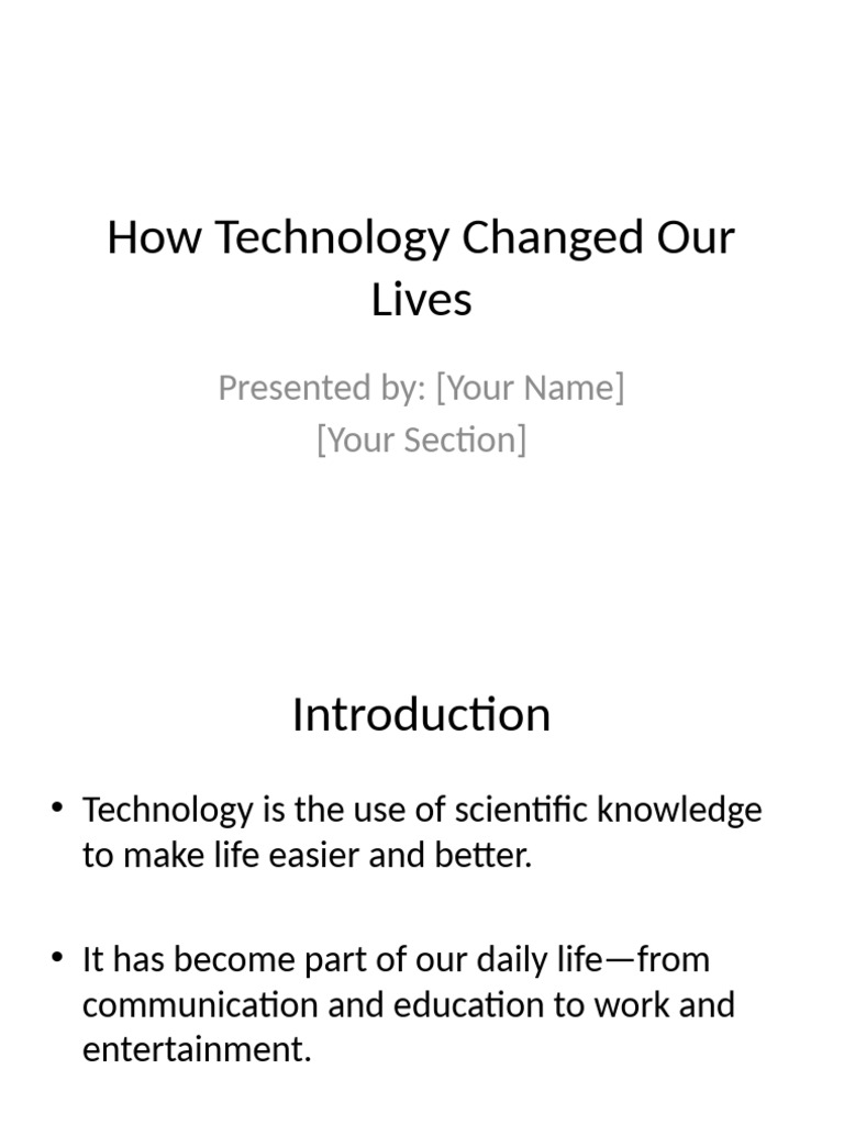 Impact of Technology on Daily Life | PDF