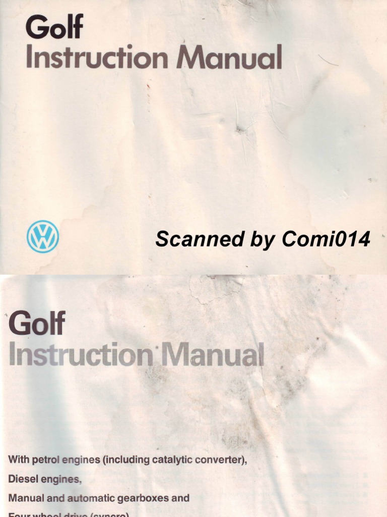 VW Golf MK II Instruction Manual en by Comi014 | PDF