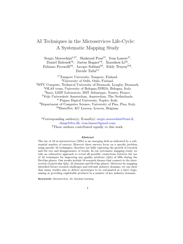 AI Techniques in The Microservices Life-Cycle | PDF | Artificial Intelligence | Intelligence (AI ...