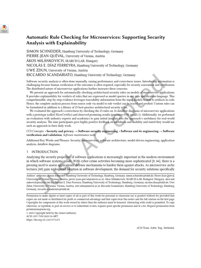 Automatic Rule Checking for Microservices | PDF | Usability | Formal ...