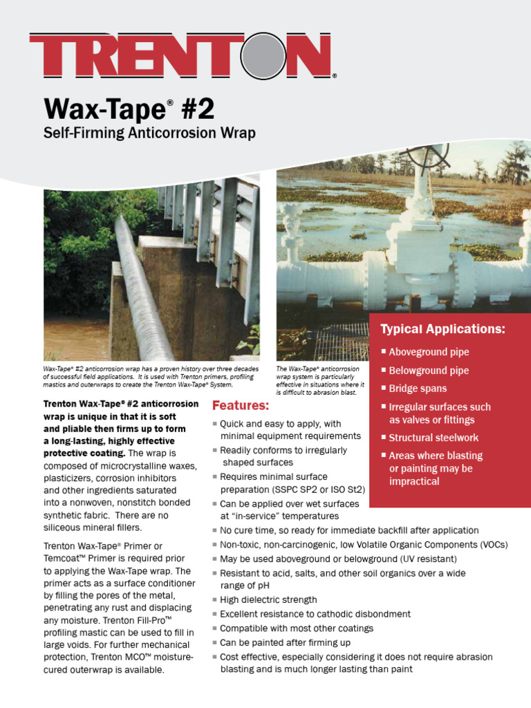 Trenton Corp Wax Tape2 20021E R10 | PDF | Corrosion | Physical Sciences