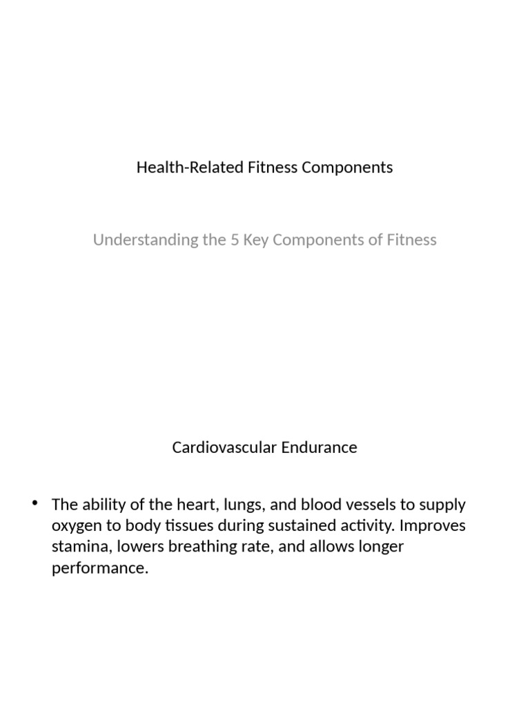 Health Related Fitness Components | PDF