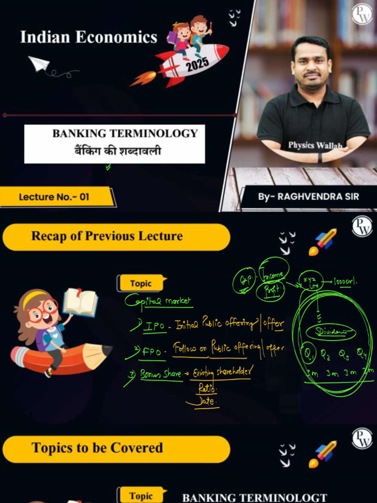 Banking Terminology 01 Class Notes | PDF