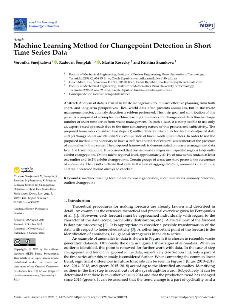 Machine Learning for Changepoint Detection | PDF | Time Series ...