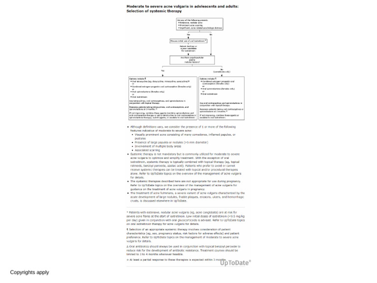 Selection of Systemic Therapy For Moderate To Severe Acne | PDF