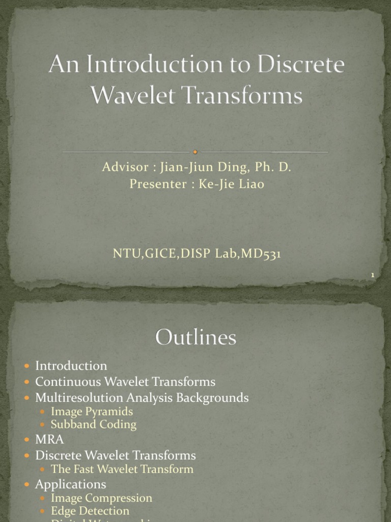 An Introduction To Discrete Wavelet Transforms | PDF | Wavelet | Multidimensional Signal Processing