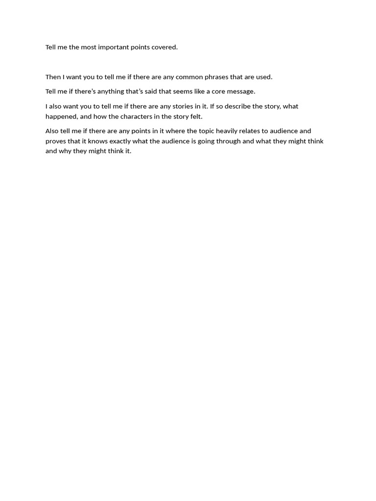 Tell Me The Most Important Points Covered | PDF
