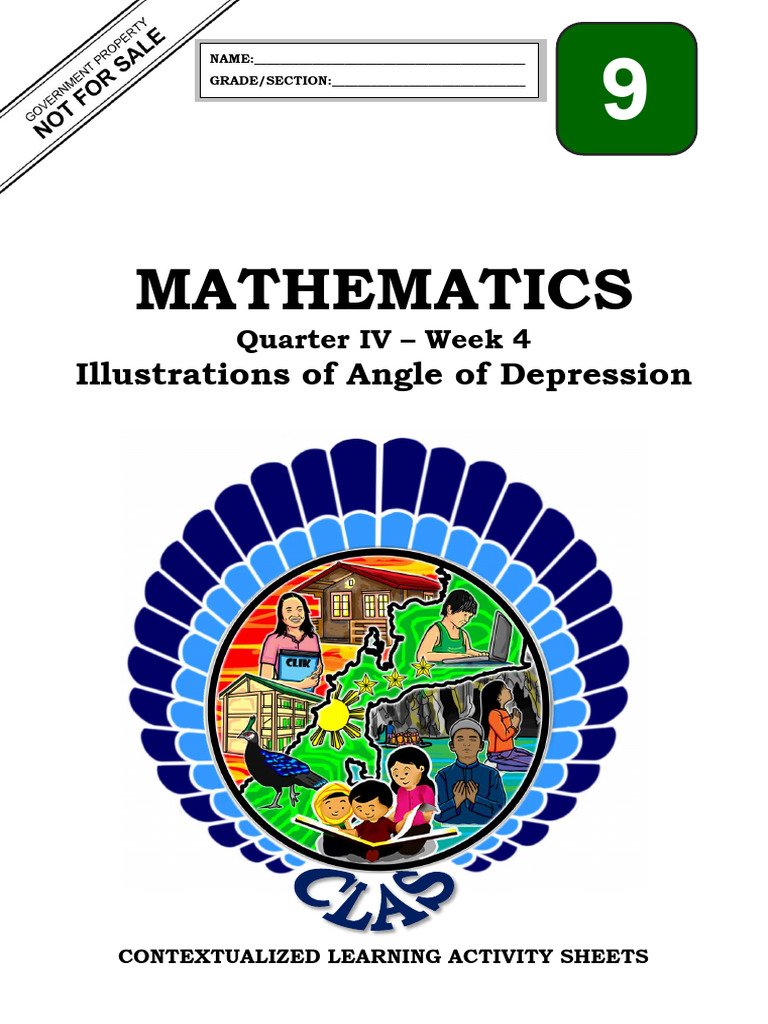 Mathematics9 q4 CLAS4 Illustrations-Of-Angle-Of-Depression Layouted ...