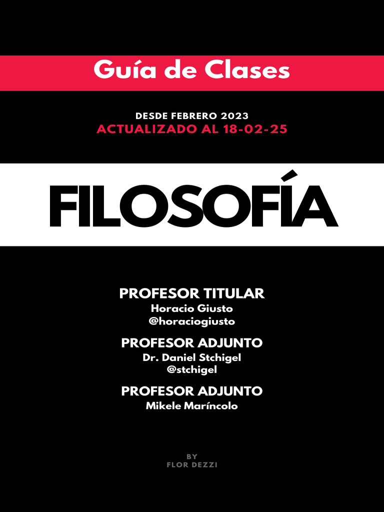 GUÍA FILOSOFÍA - 2025 - Horacio Giusto | PDF | Existencia | Teoría de ...