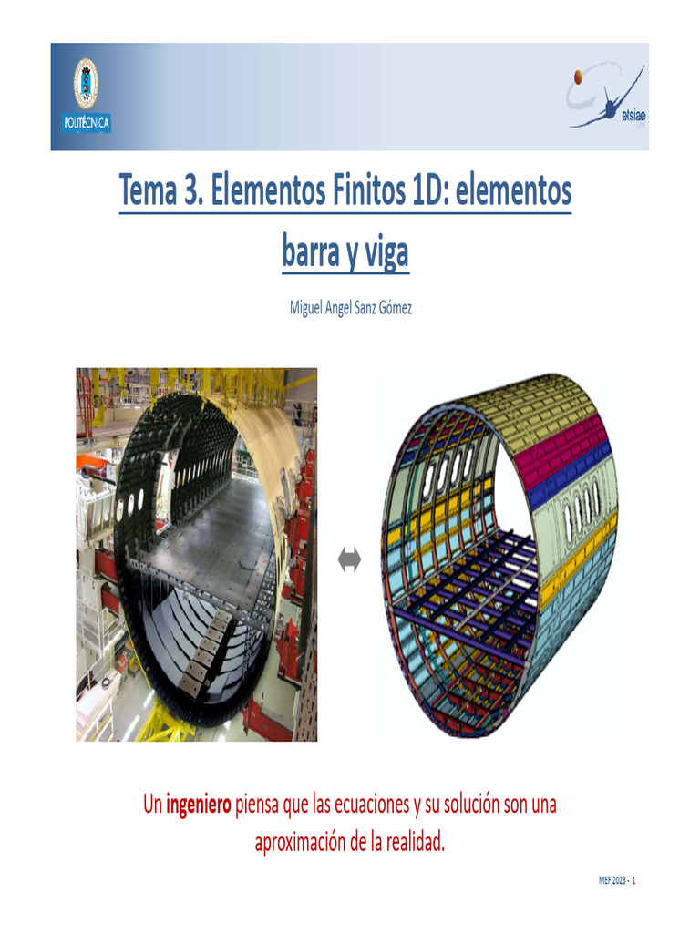 Tema 3. Elementos Finitos 1D: Elementos Barra y Viga | PDF | Método de elementos finitos | Viga ...