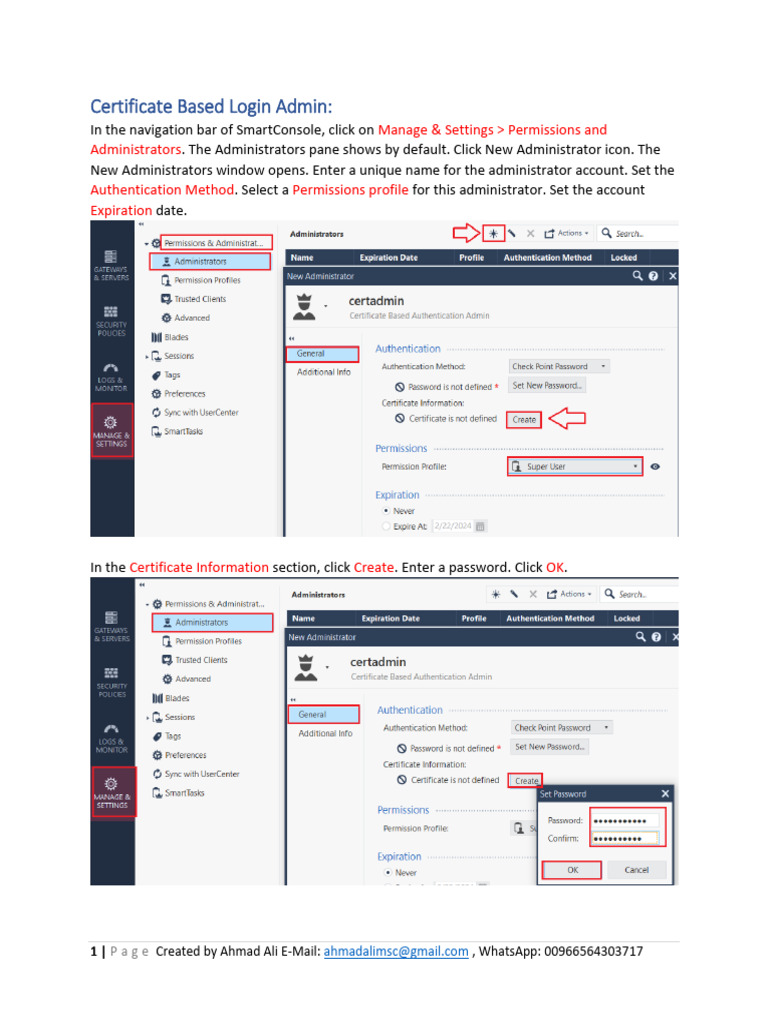 Certificate-Based Login in SmartConsole | PDF