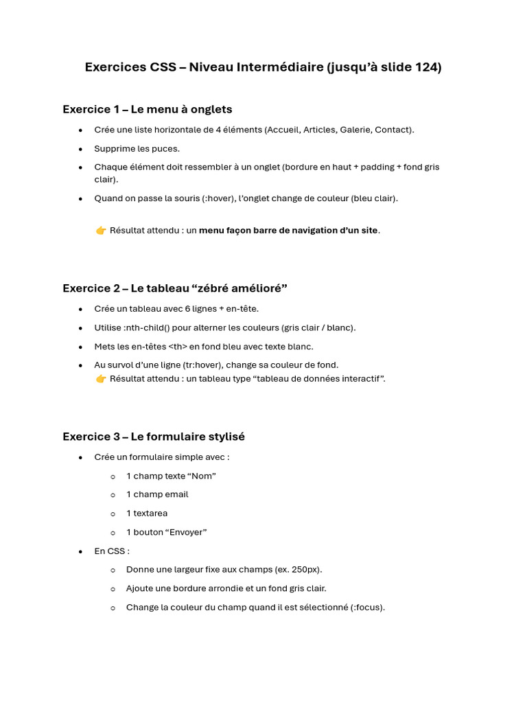 Exercices CSS 3 | PDF