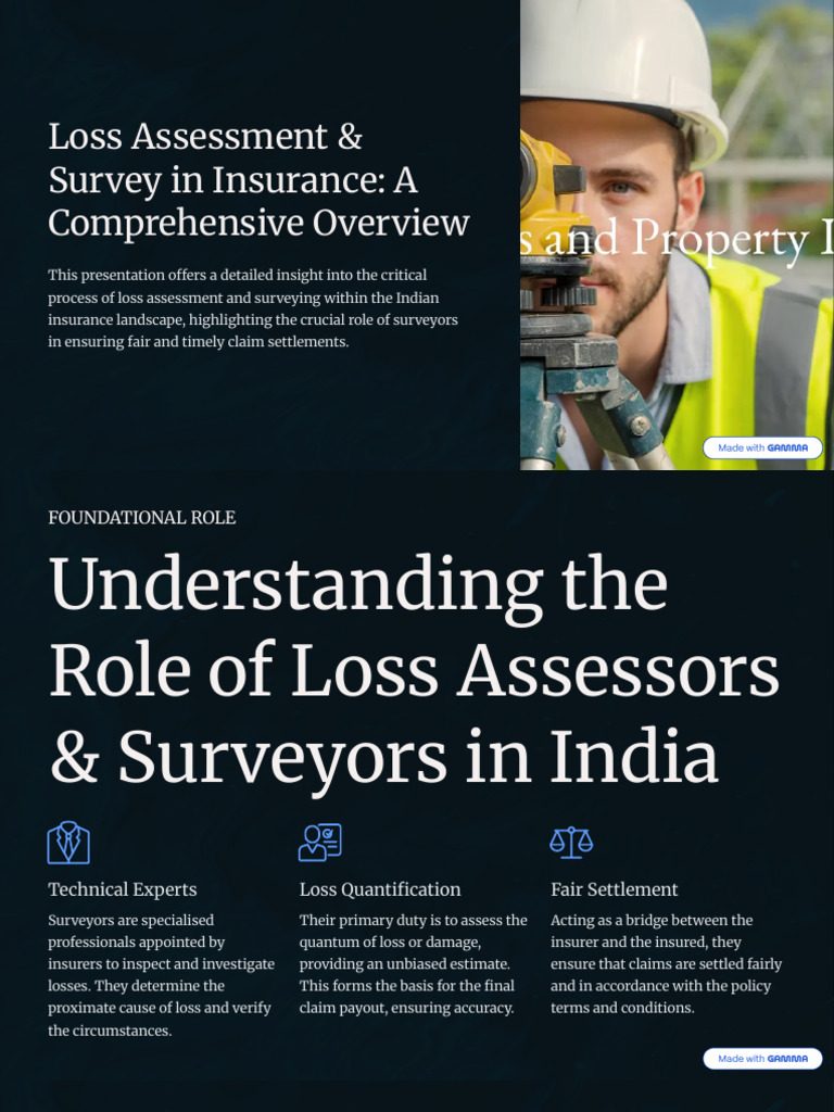 Loss Assessment and Survey in Insurance A Comprehensive Overview | PDF