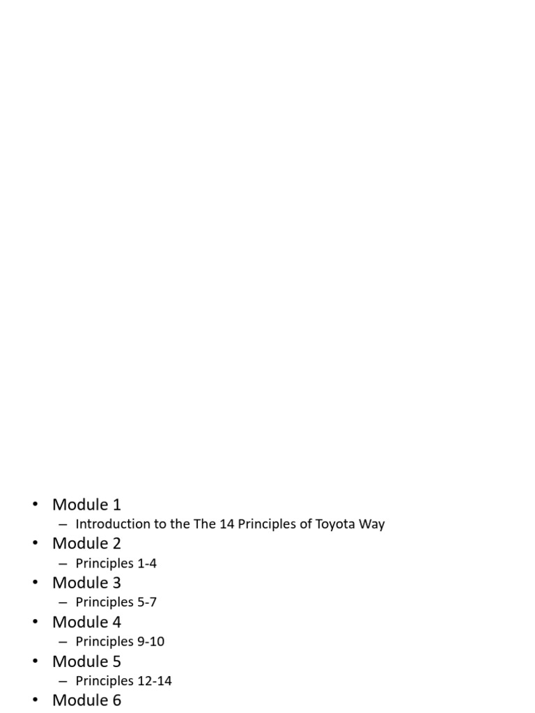 Recorded Lecture 5 - 14 Principles of Toyota Way - Highlighted | PDF ...