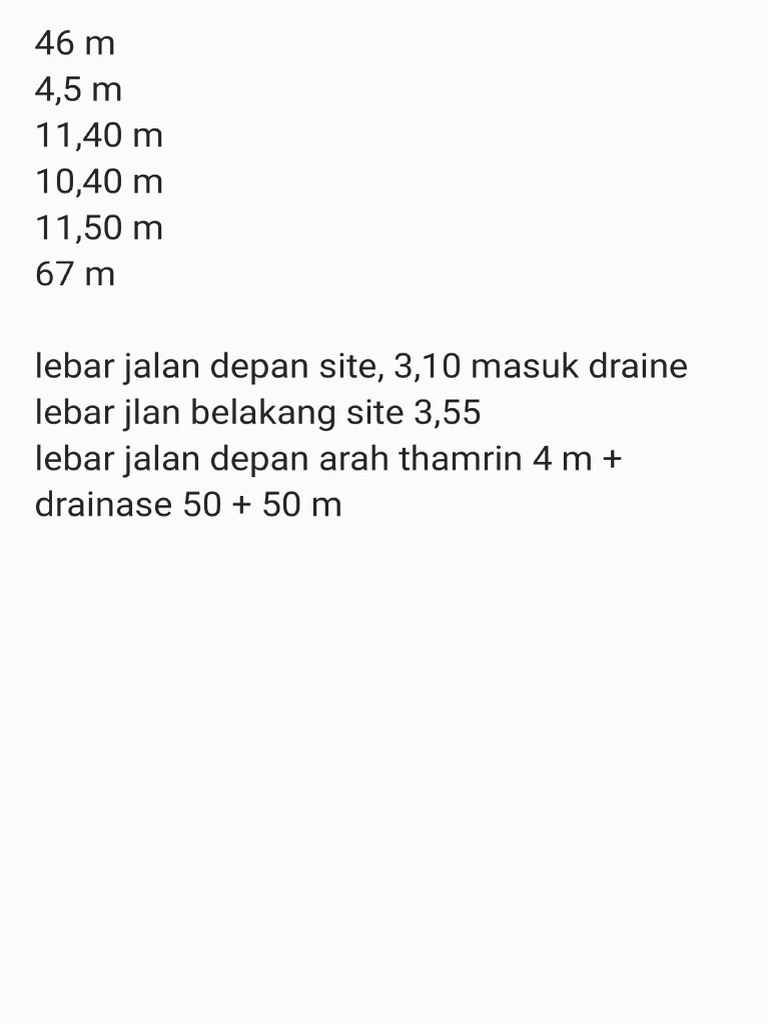 Ukuran Site Drainase Thamrin | PDF