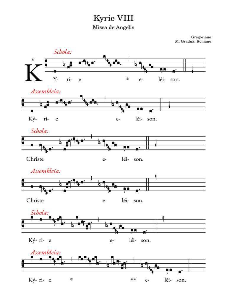 01 Kyrie VIII - Gregoriano | PDF