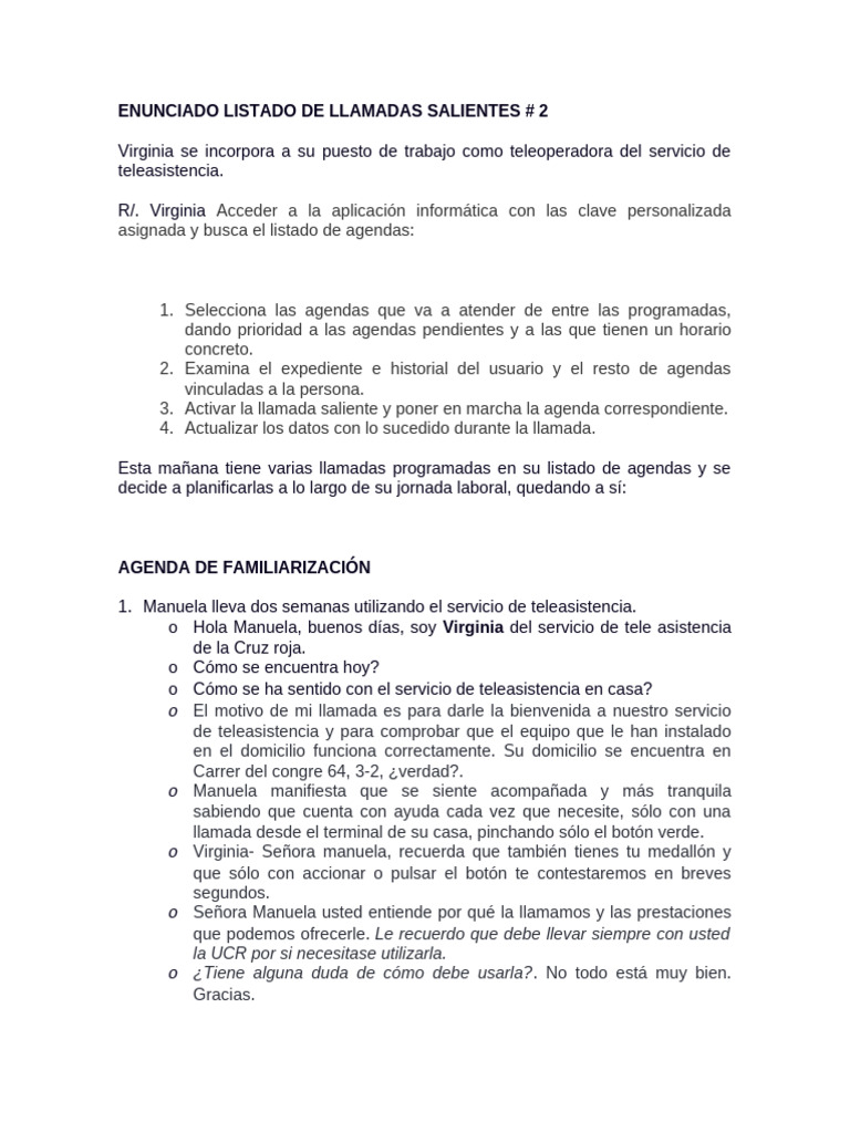 Proceso de Llamadas en Teleasistencia | PDF | Diabetes