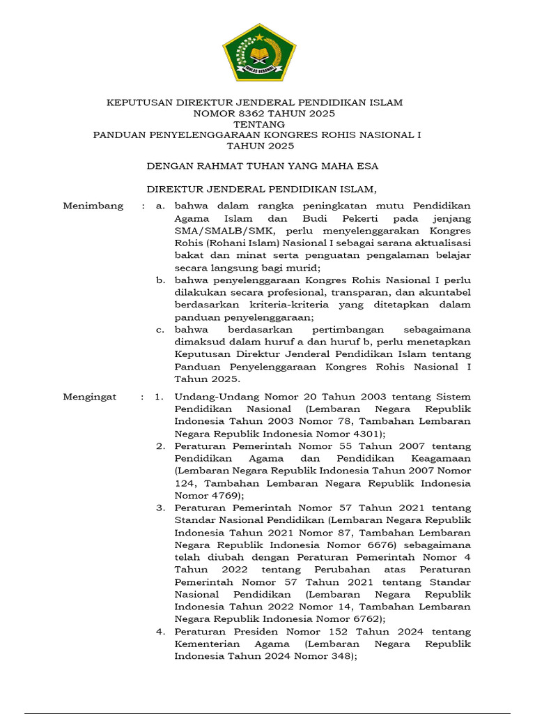 Panduan Kongres Rohis Nasional 2025 | PDF