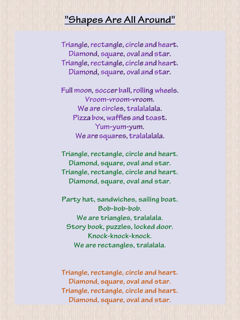 Shapes Are All Around Lyrics | PDF