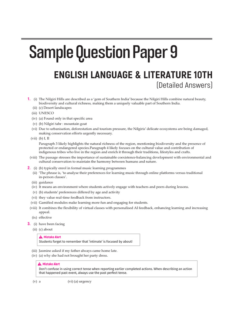 English Lang Lit Sample Paper 9 | PDF | Refrigerator