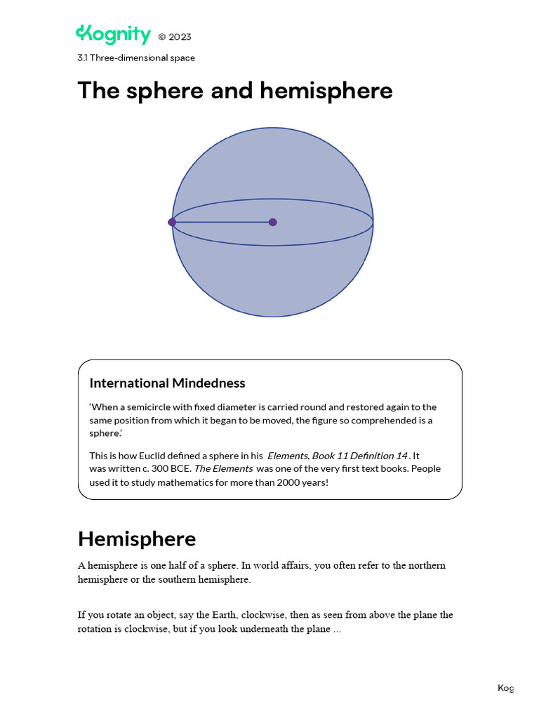 The Sphere and Hemisphere - IBDP Mathematics - Applications and ...